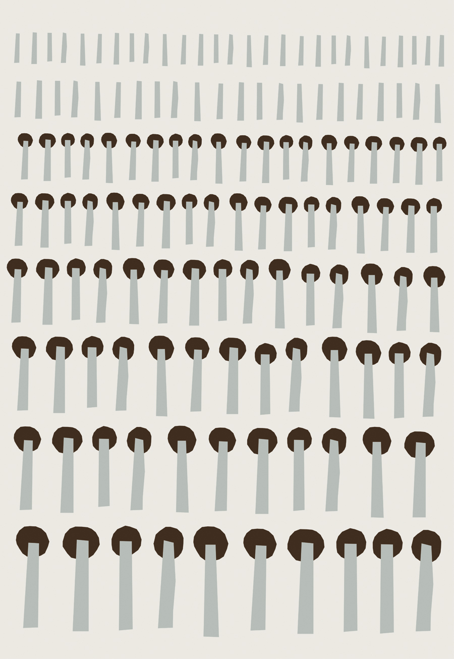 Sticks grey mural wallpaper | Lavmi